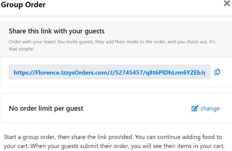 Catering and Group Ordering | Izzys
